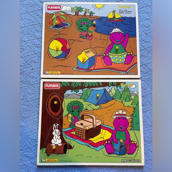 Barney | Toys | Vintage Barney Puzzle From 993 Set Of 2 | Poshmark